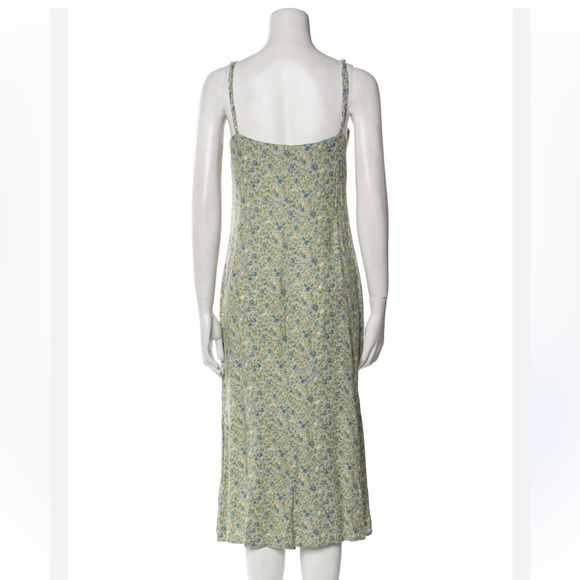 Reformation | Dresses | Reformation Green Floral Sleeveless Midi Dress ...